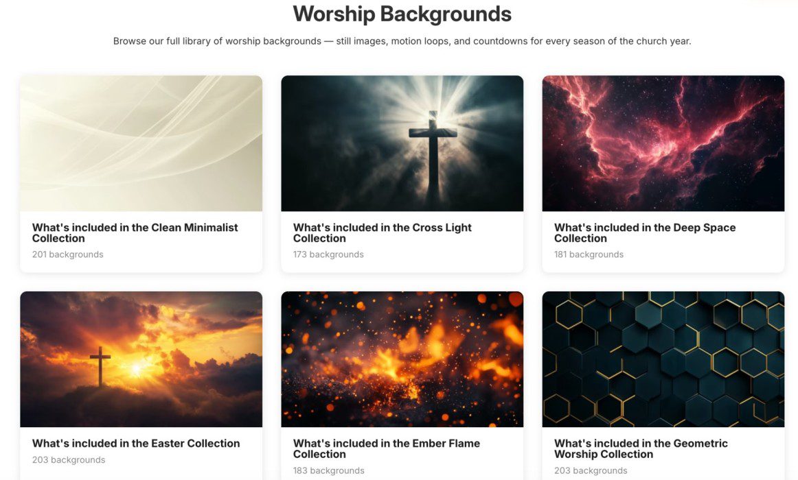 Worship Backgrounds for Church: Still & Motion for Any Screen